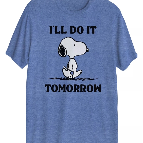 Peanuts | Shirts | Snoopy Ill Do It Tomorrow Shirt Xl New | Poshmark
